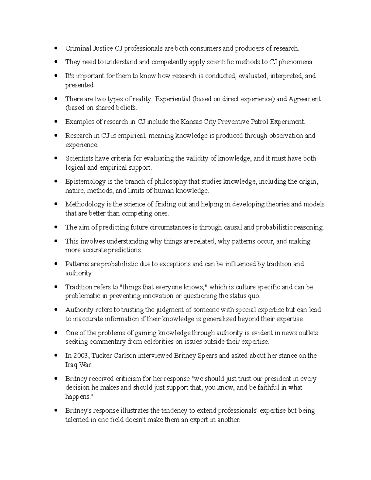CRJ Justice Rsearch CHPT 1 Notes 1 - Criminal Justice CJ professionals ...