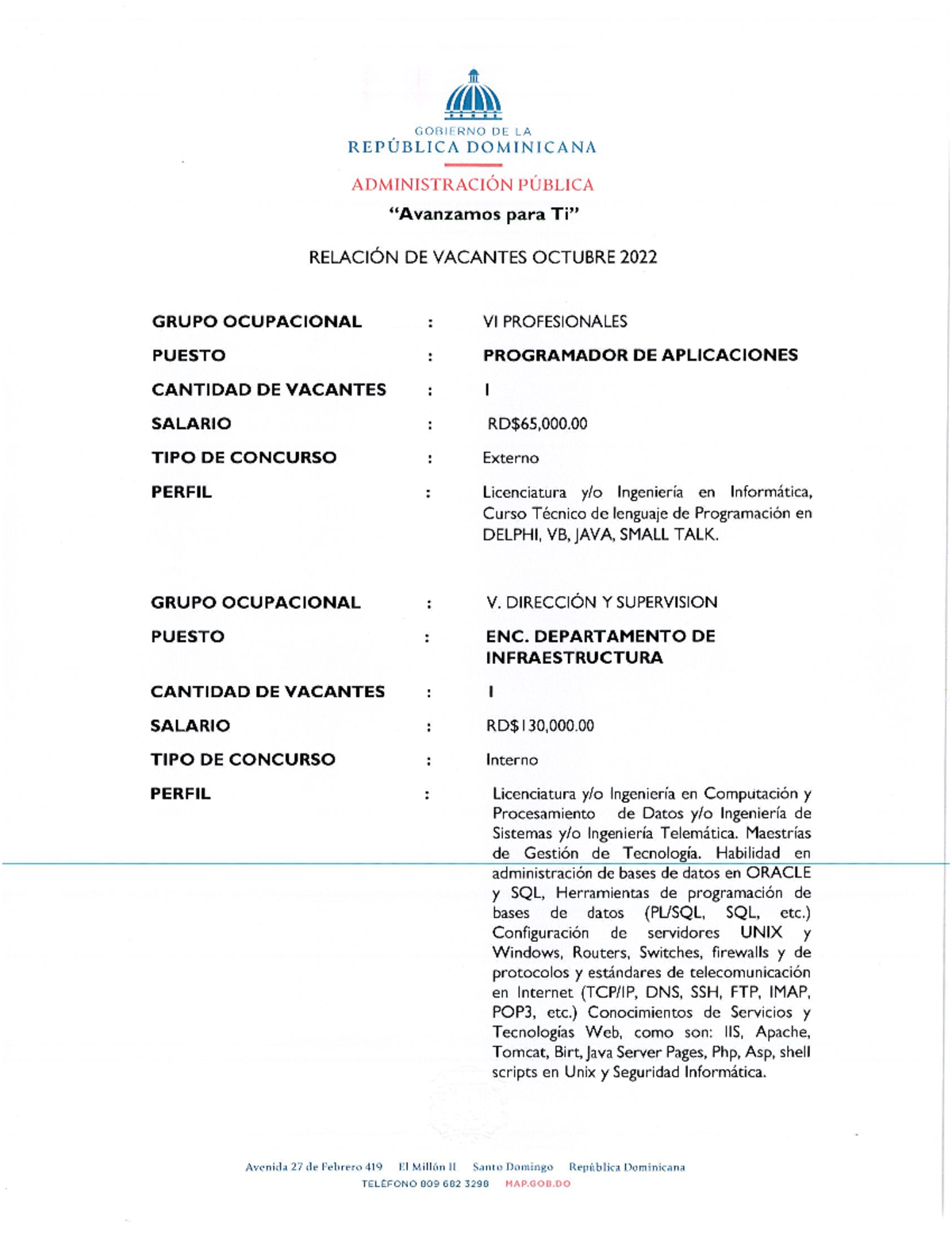 Vacantes-Octubre-2022 - Orientacion Academica - Studocu