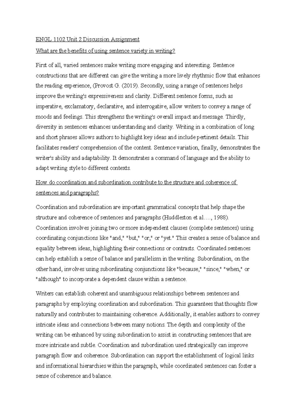 ENGL 1102 Unit 2 Discussion Assignment - ENGL 1102 Unit 2 Discussion Assignment What are the ...