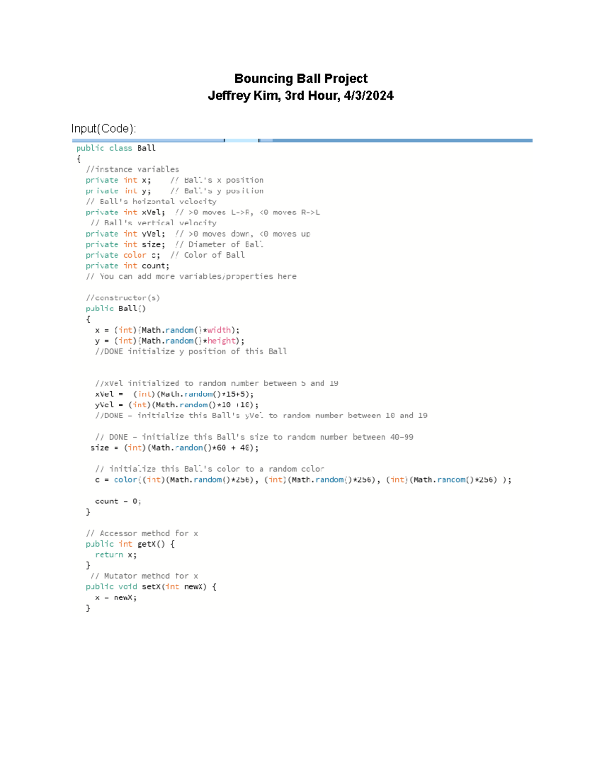 Bouncing Ball Project - asdfafbdhh - S-111B - Bouncing Ball Project ...