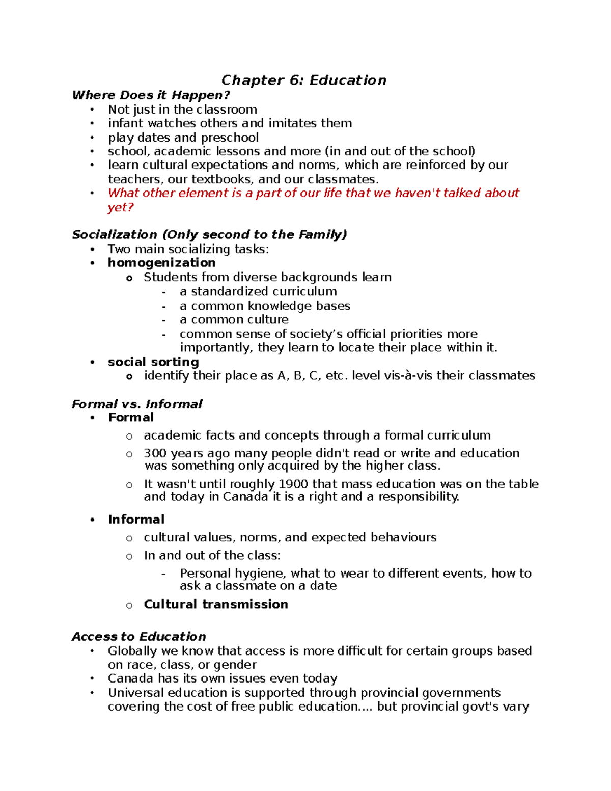 Chapter 6 Education - Karina Arias - Chapter 6: Education Where Does it ...