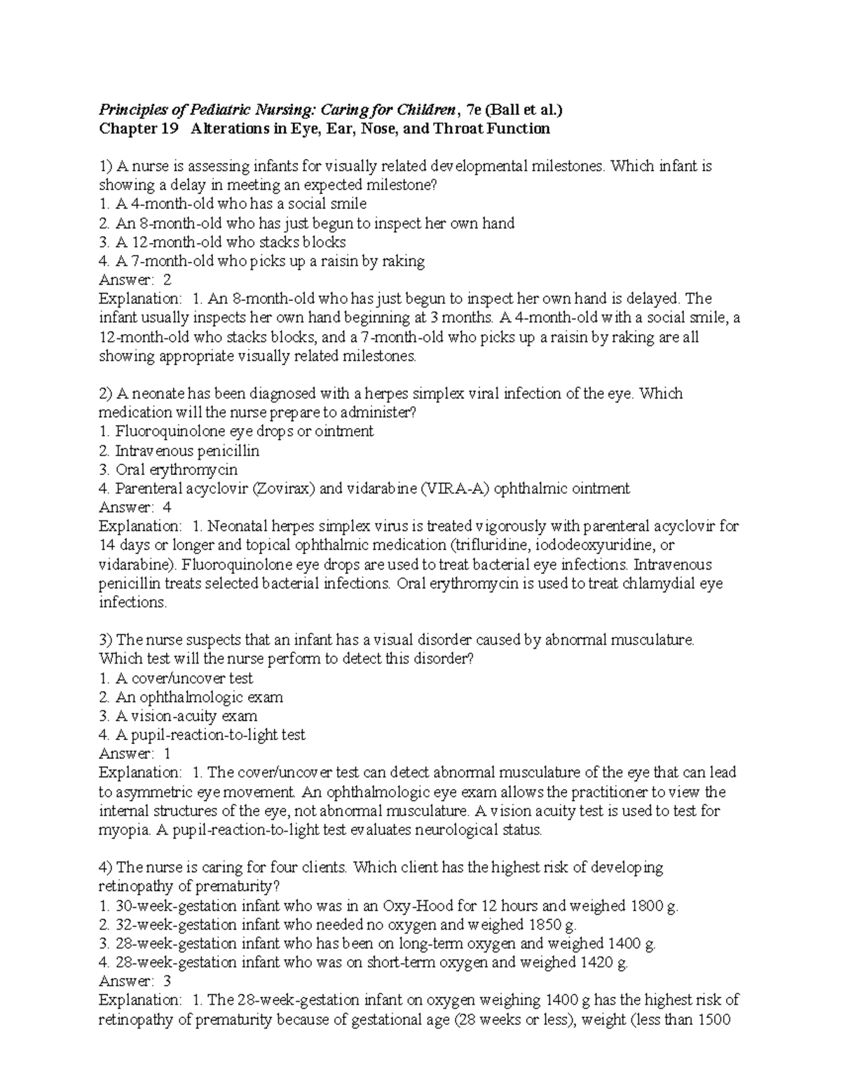 Ball Eyes and Ears - Peds - Principles of Pediatric Nursing: Caring for ...