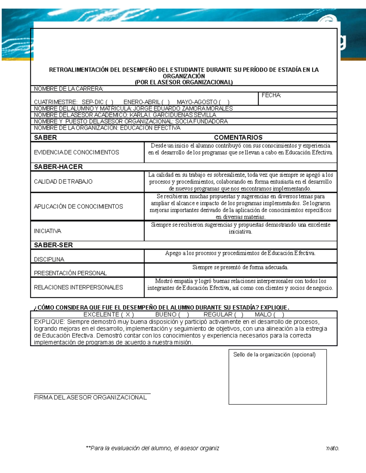 EA9 Formato Retroalimentacion - RETROALIMENTACIÓN DEL DESEMPEÑO DEL ...