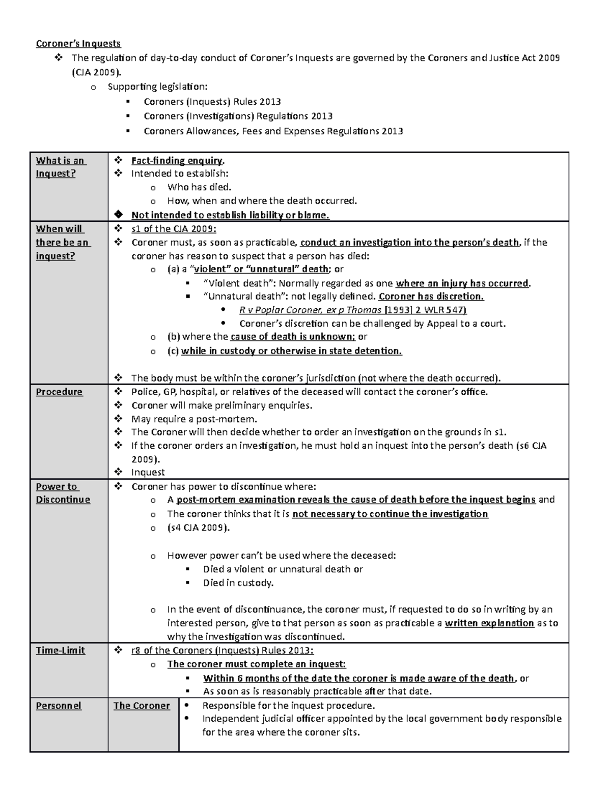 1. Coroner Inquests - Workshop 9 - Fatal Claims - Coroner’s Inquests ...