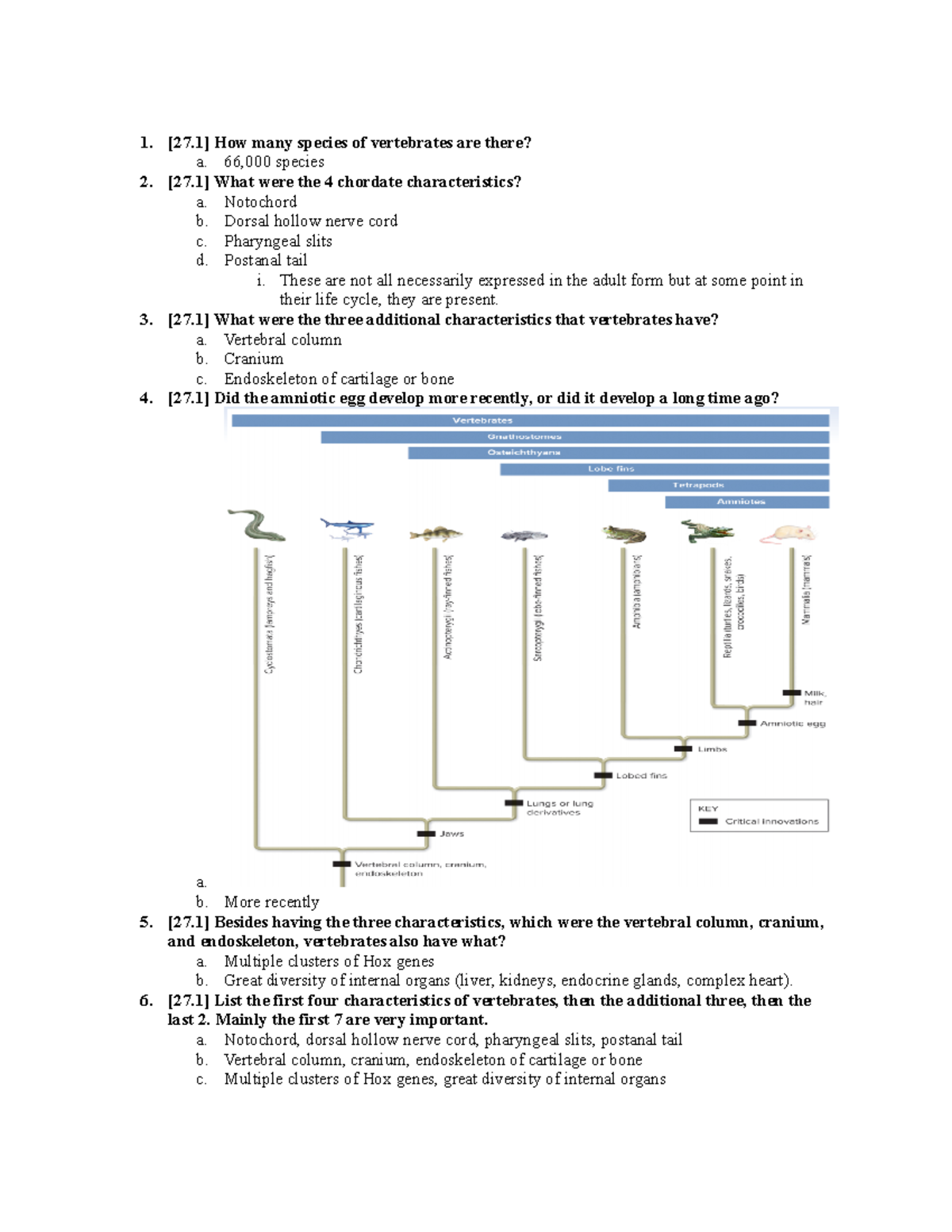 Week 5 part 2 for students - [27] How many species of vertebrates are ...