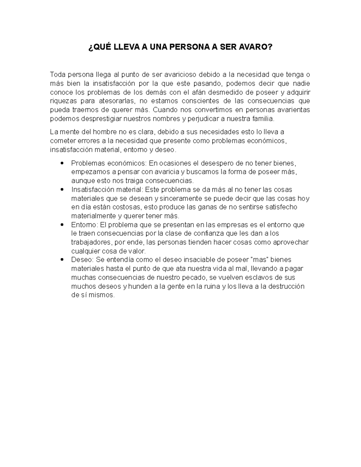 QUÉ Lleva A UNA Persona A SER Avaro - ¿QUÉ LLEVA A UNA PERSONA A SER ...