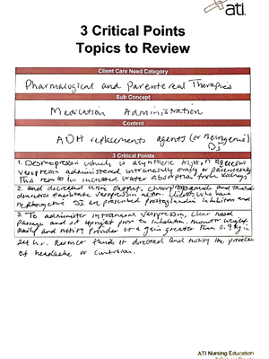 Focused Review - 3 3 Critical Points Topics to Review c t Client Care ...