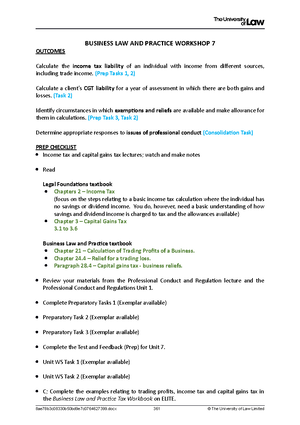 Business Law and Practice - Workshop 8 - BUSINESS LAW AND PRACTICE ...