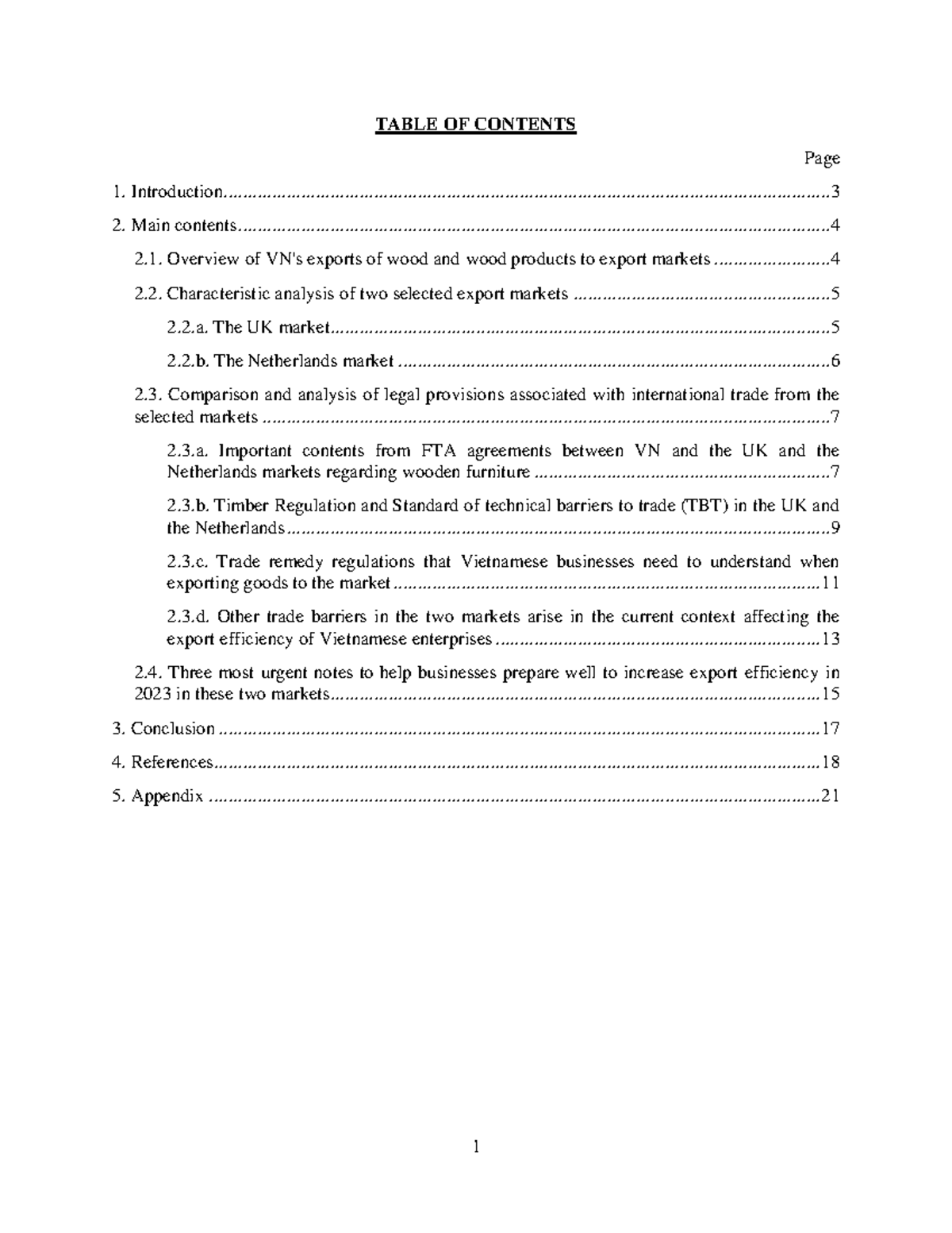 International Trade - TABLE OF CONTENTS Page Introduction - Studocu