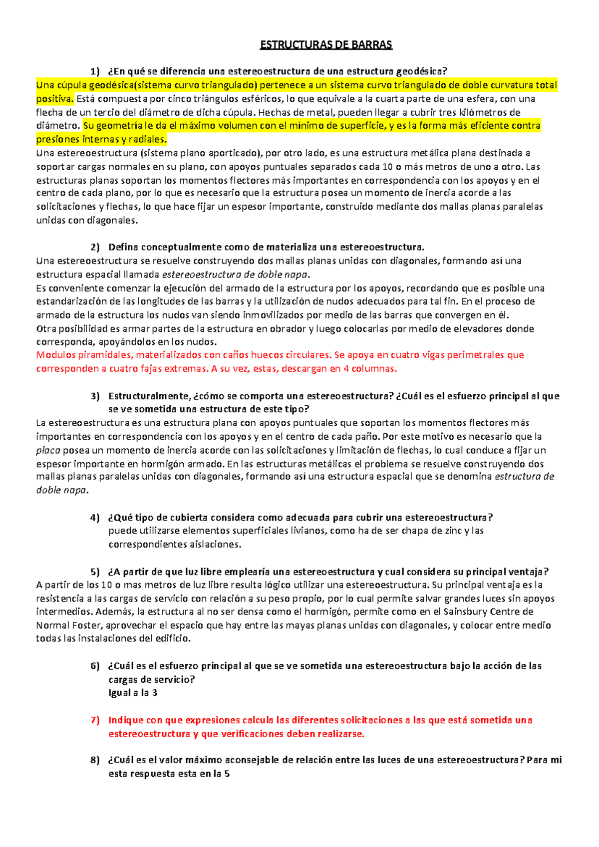 Resumen 2do parcial - ESTRUCTURAS DE BARRAS ¿En qué se diferencia una ...