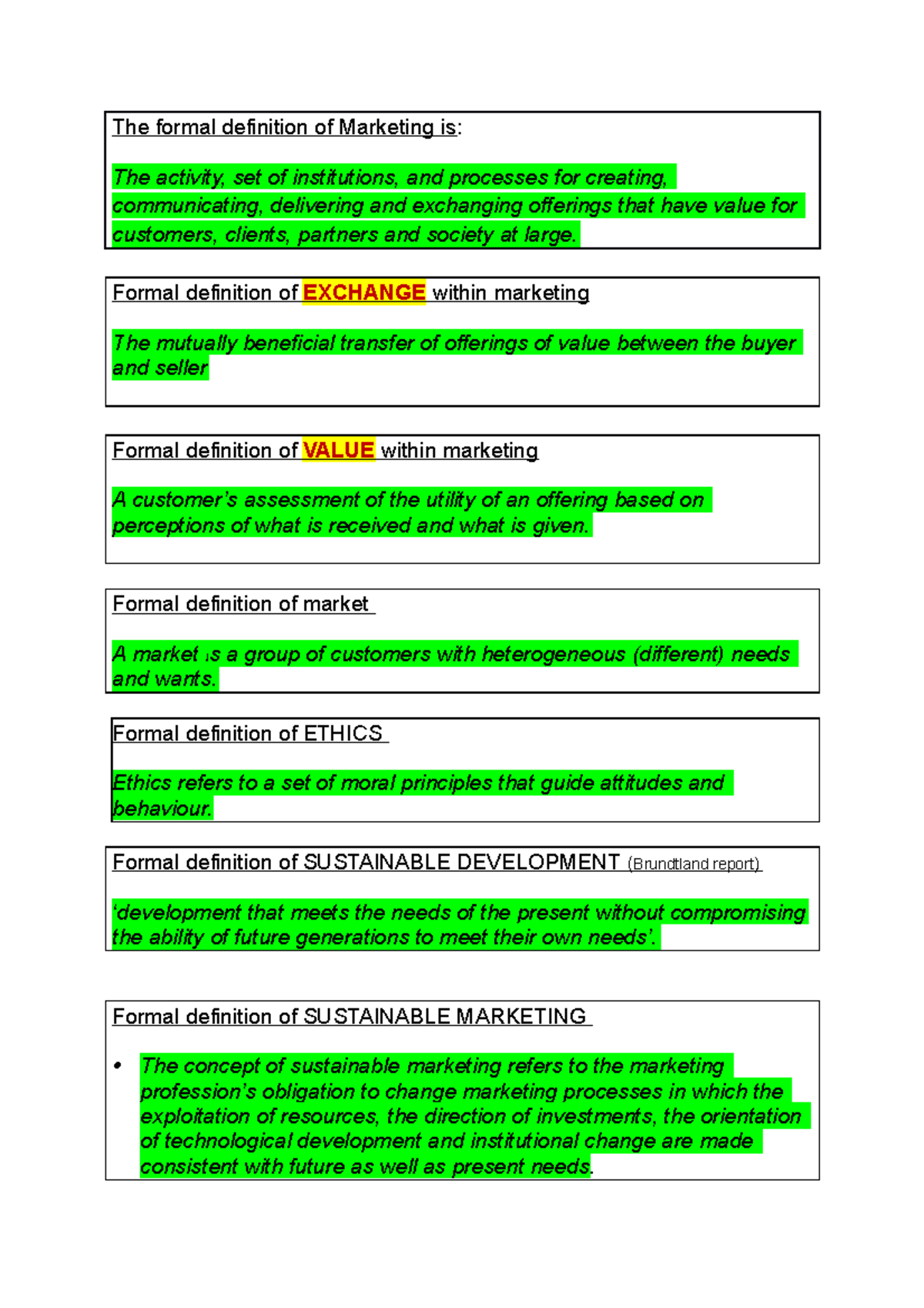 The formal definition of Marketing is copy - The formal definition of ...