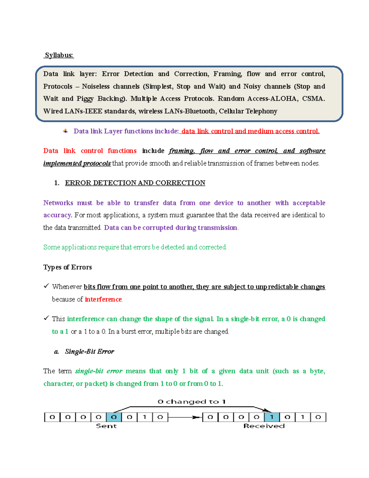 Unit 3 CN - CN note is very large so brief notes have to develop ...