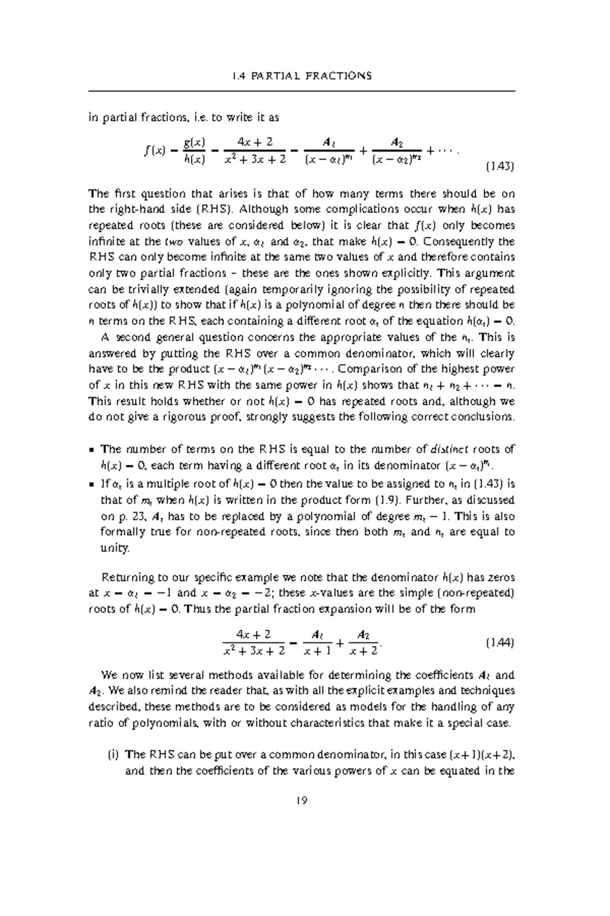 Physics Engineering - 1 PARTIAL FRACTIONS in partial fractions, i. to ...