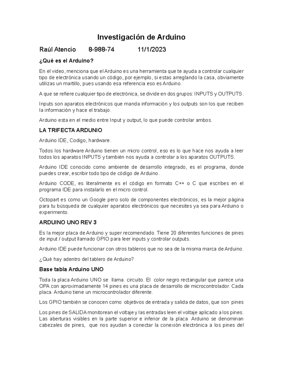 Arduino Parte 1 Conociendo Al Arduino Investigación De Arduino Raúl 3032