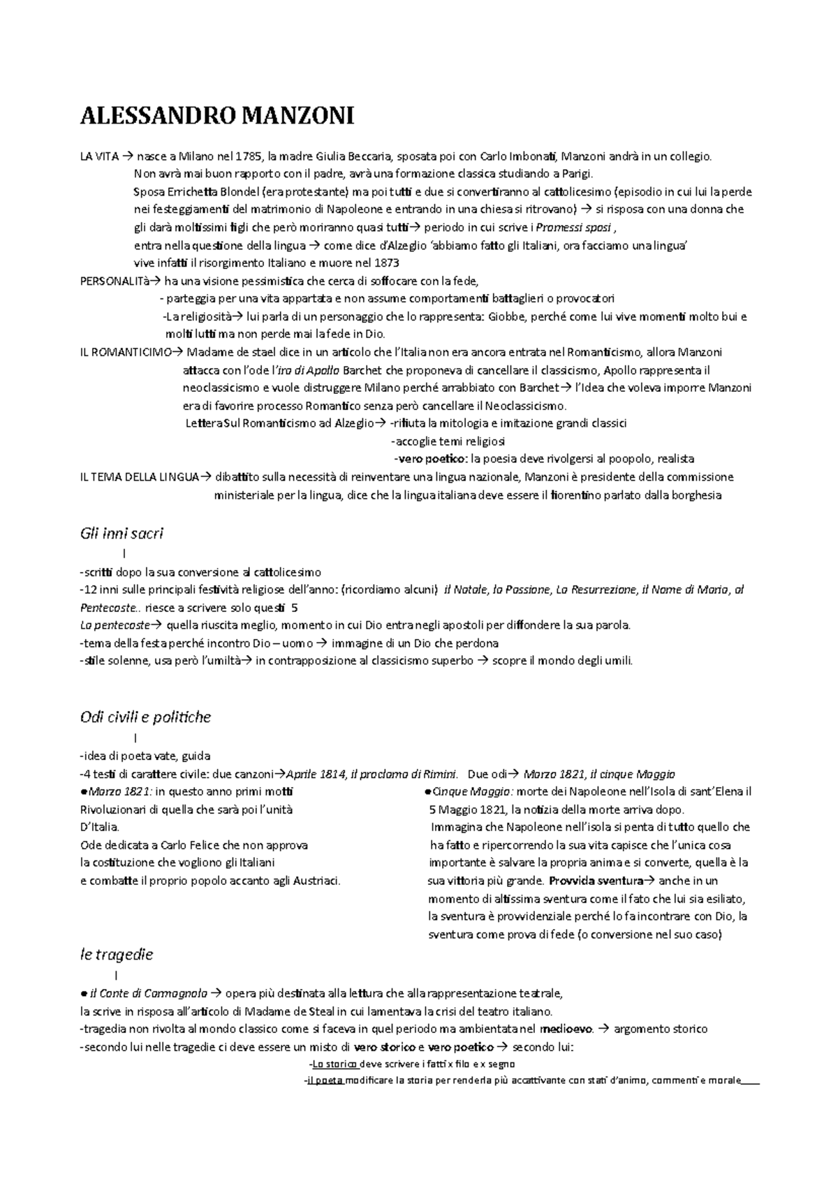 Alessandro Manzoni - ALESSANDRO MANZONI LA VITA nasce a Milano nel 1785 ...