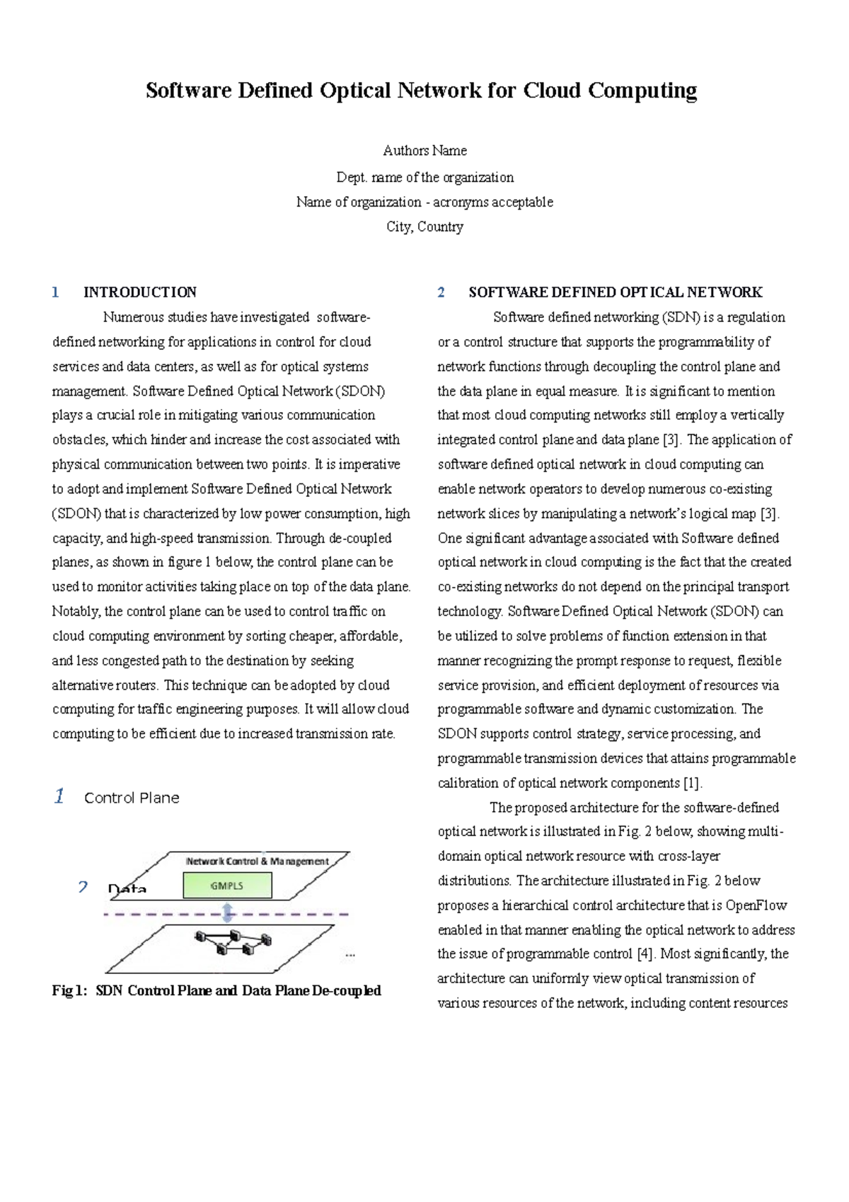 Software RD - Grade: A - Software Defined Optical Network for Cloud ...