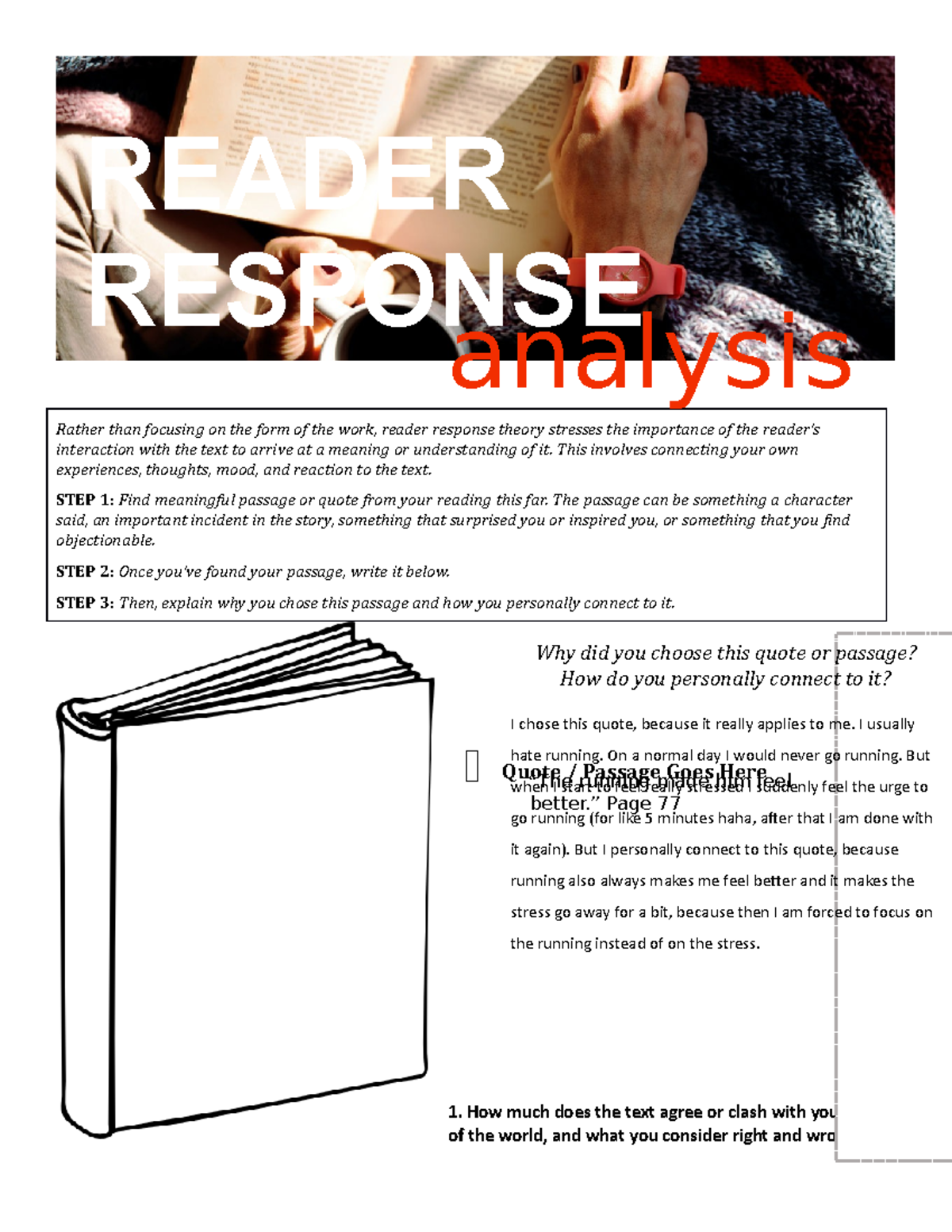 2020-21 Literary Criticism Analysis - Reader Response - READER RESPONSE ...