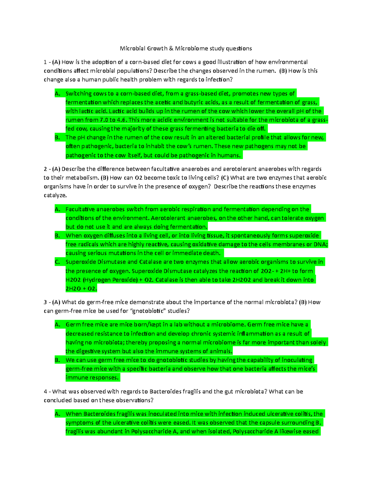 Microbial Growth & Microbiome study questions - Microbial Growth ...