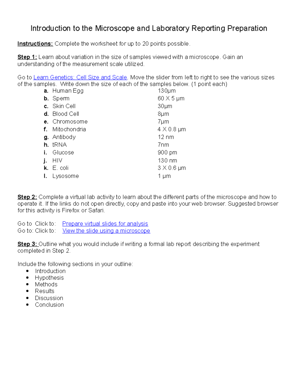Microscope Lab Worksheet and Outline APHY 101-1 - Introduction to the ...
