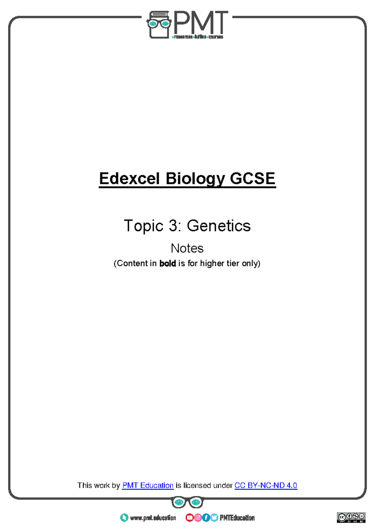 Detailed Notes genes - bit/pmt-edu-cc bit/pmt-cc Edexcel Biology GCSE ...