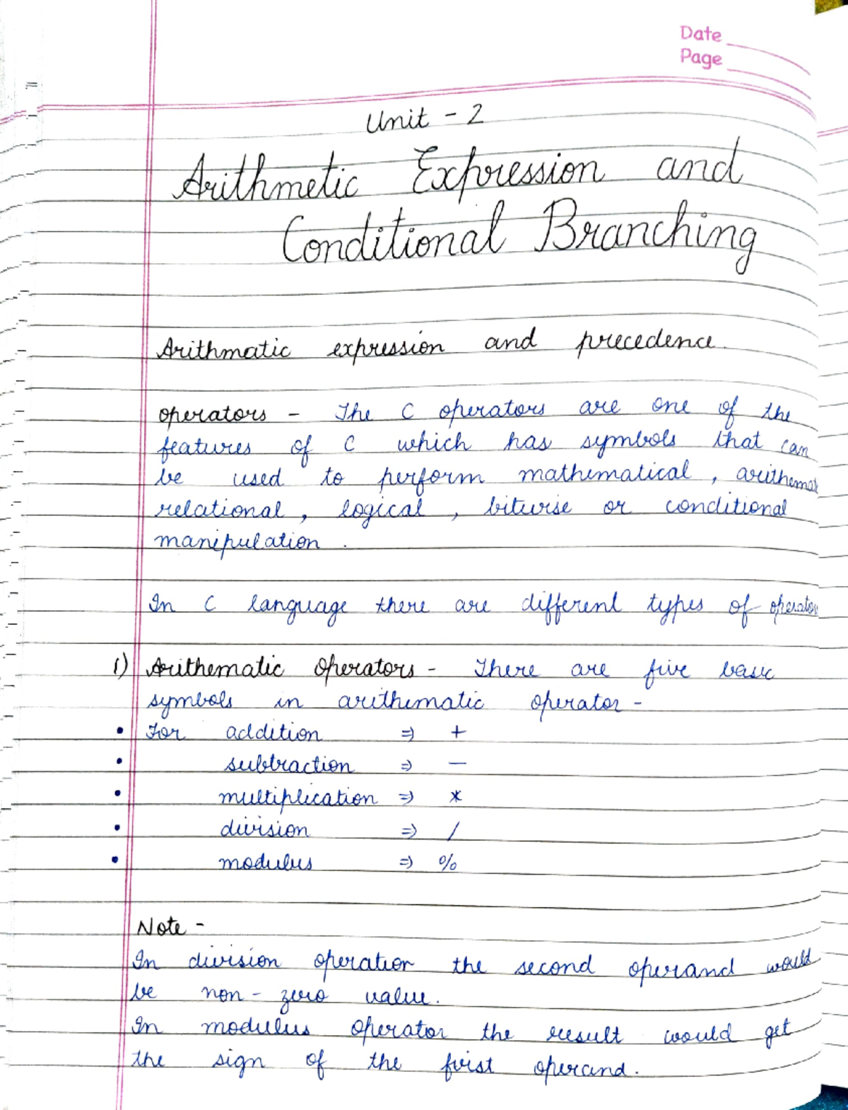 Unit 2 - Arithmetic Expression And Conditional Branching(PPS Notes ...