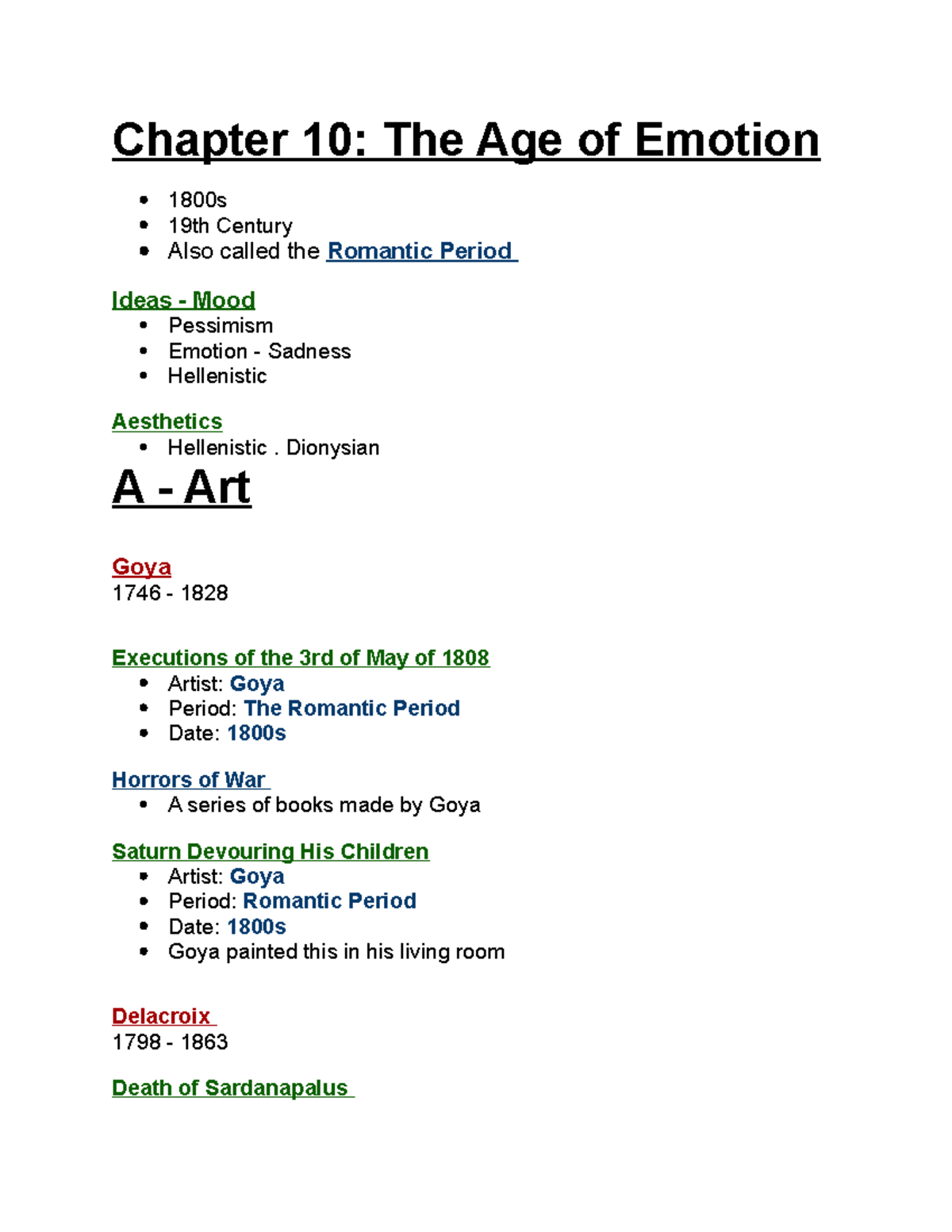 Chapter 10- The Age of Emotion HUM 1020 - Chapter 10: The Age of ...