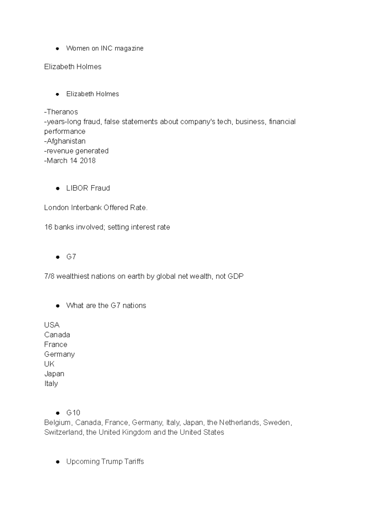 Exam #1 Prep - Preparation work for the first exam - Women on INC ...
