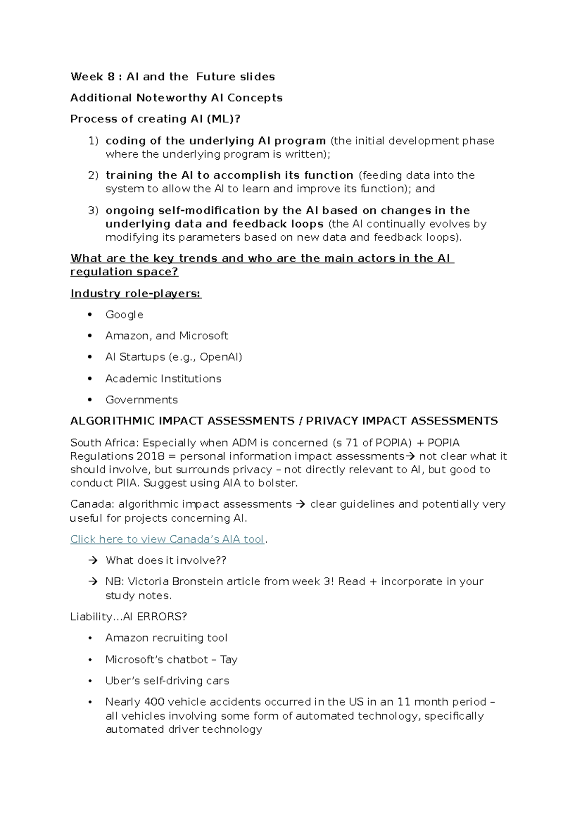 Week 8 - Week 8 : AI and the Future slides - Week 8 : AI and the Future slides Additional - Studocu