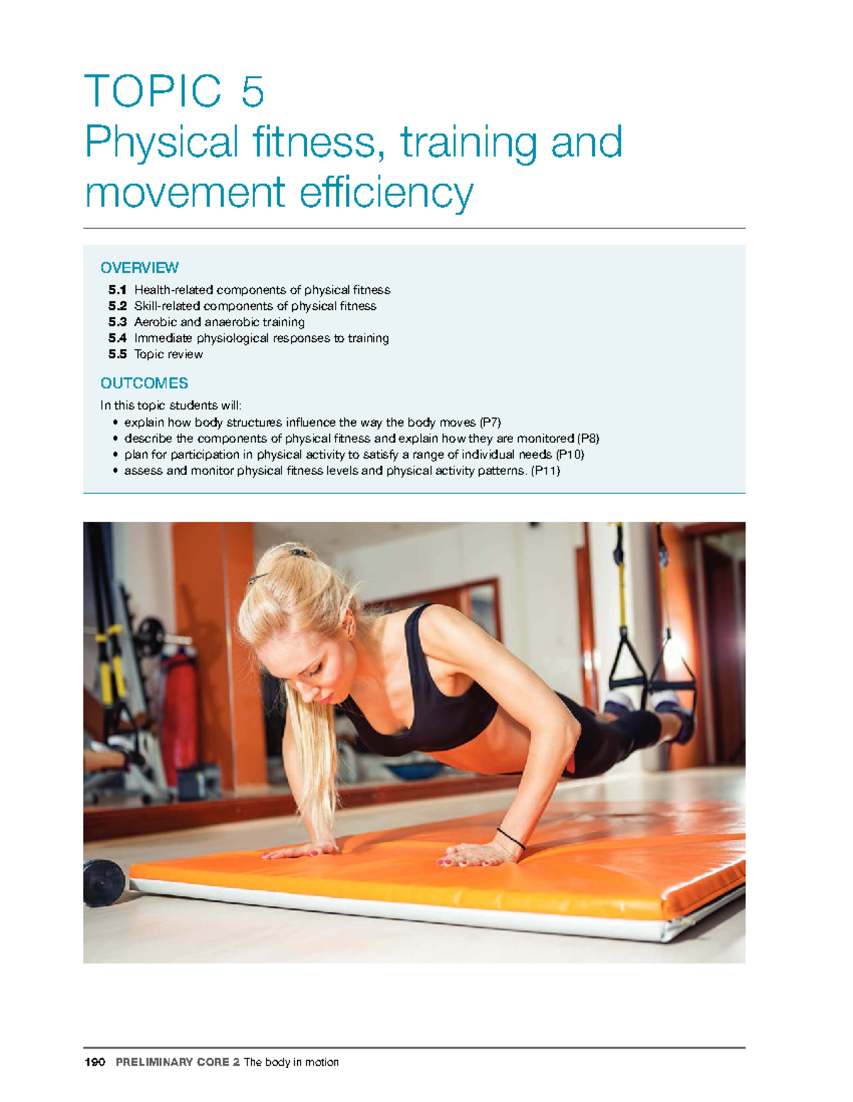 Topic 5 - TOPIC 5 Physical itness, training and movement eficiency ...