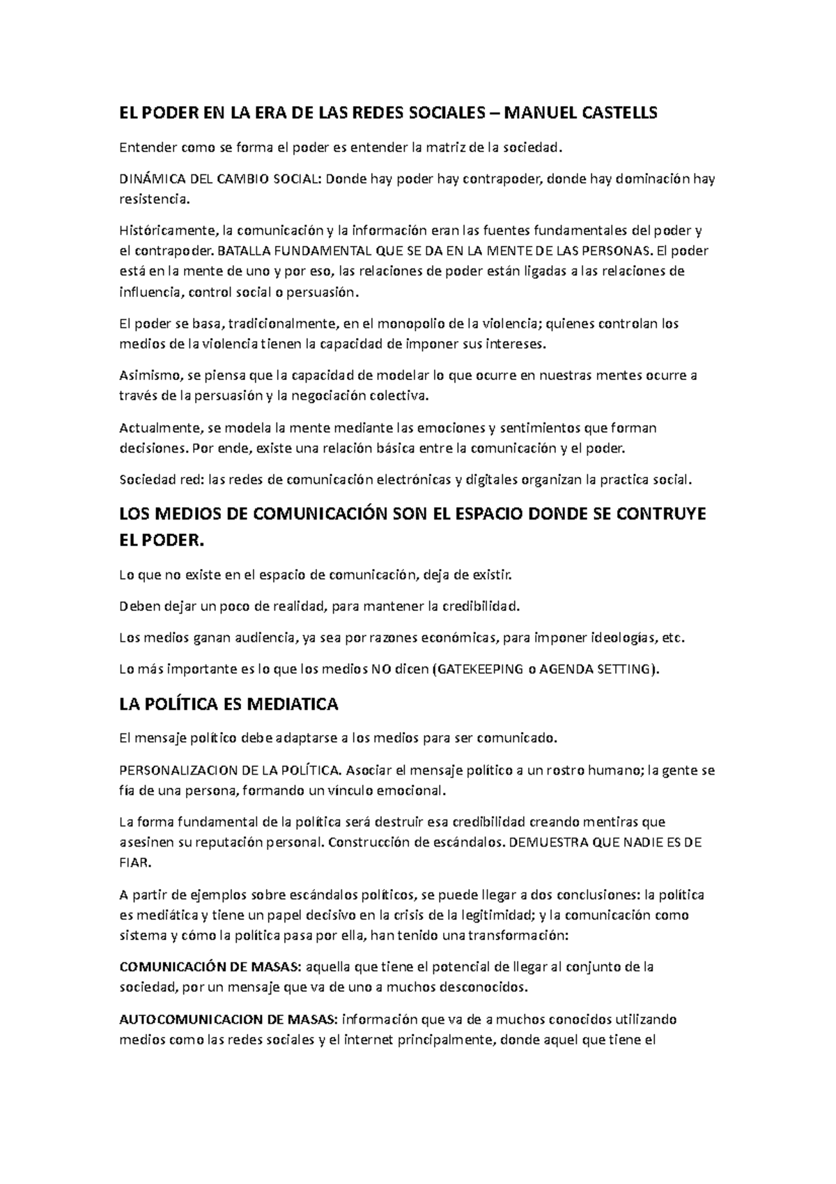 Castells - TIS - EL PODER EN LA ERA DE LAS REDES SOCIALES – MANUEL ...