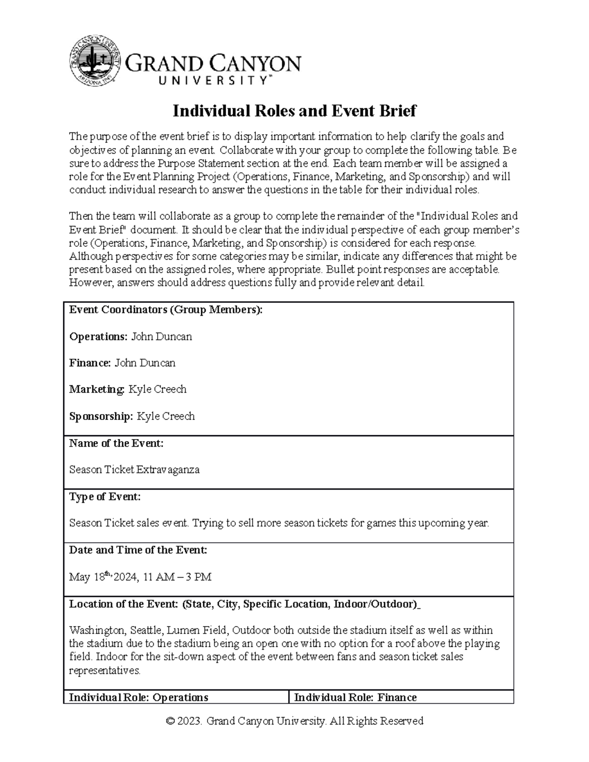 BUS-372-RS-Individual Roles Event Brief - Individual Roles and Event ...