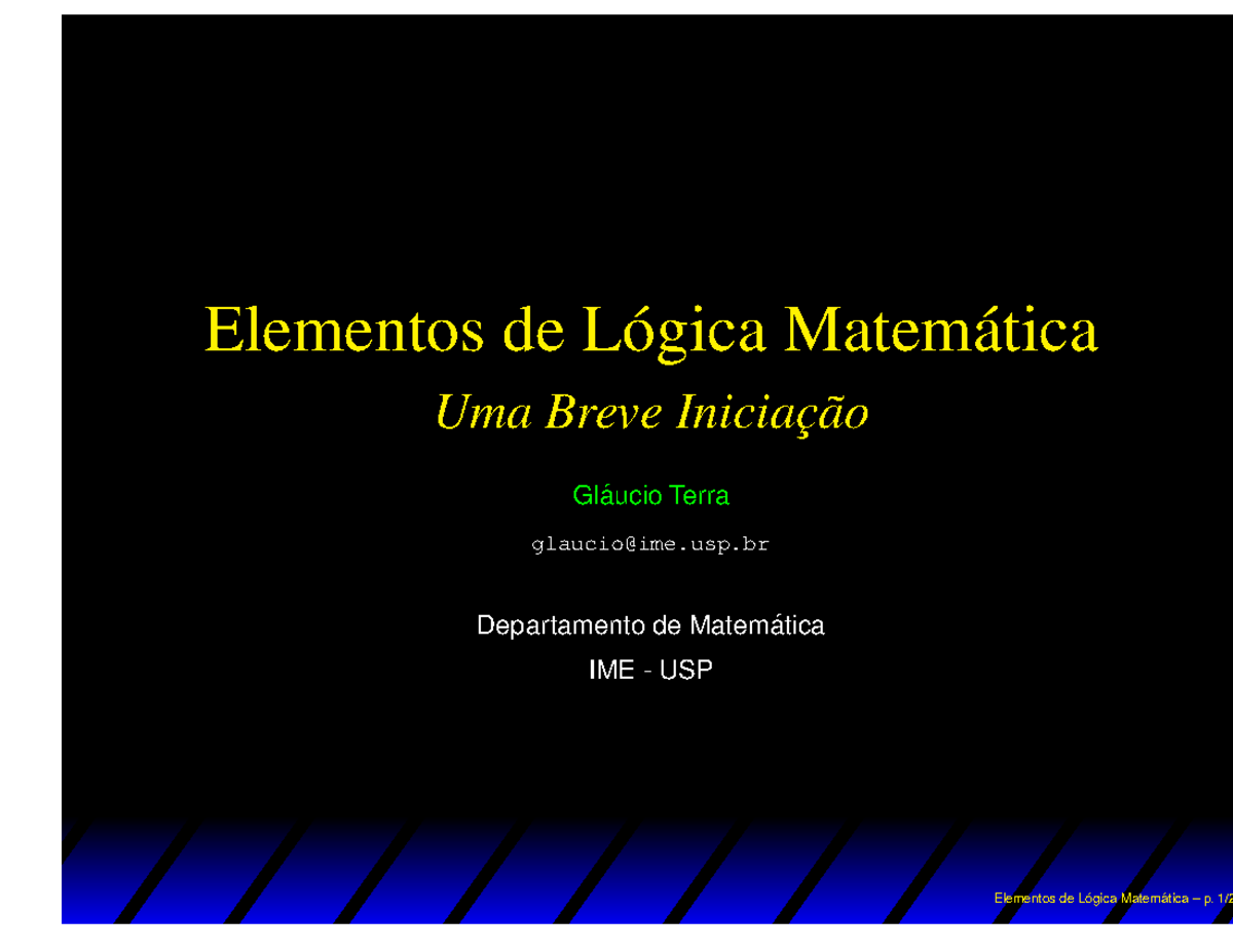 Logica Inic - Elementos de Lógica Matemática Uma Breve Iniciação Gl ...