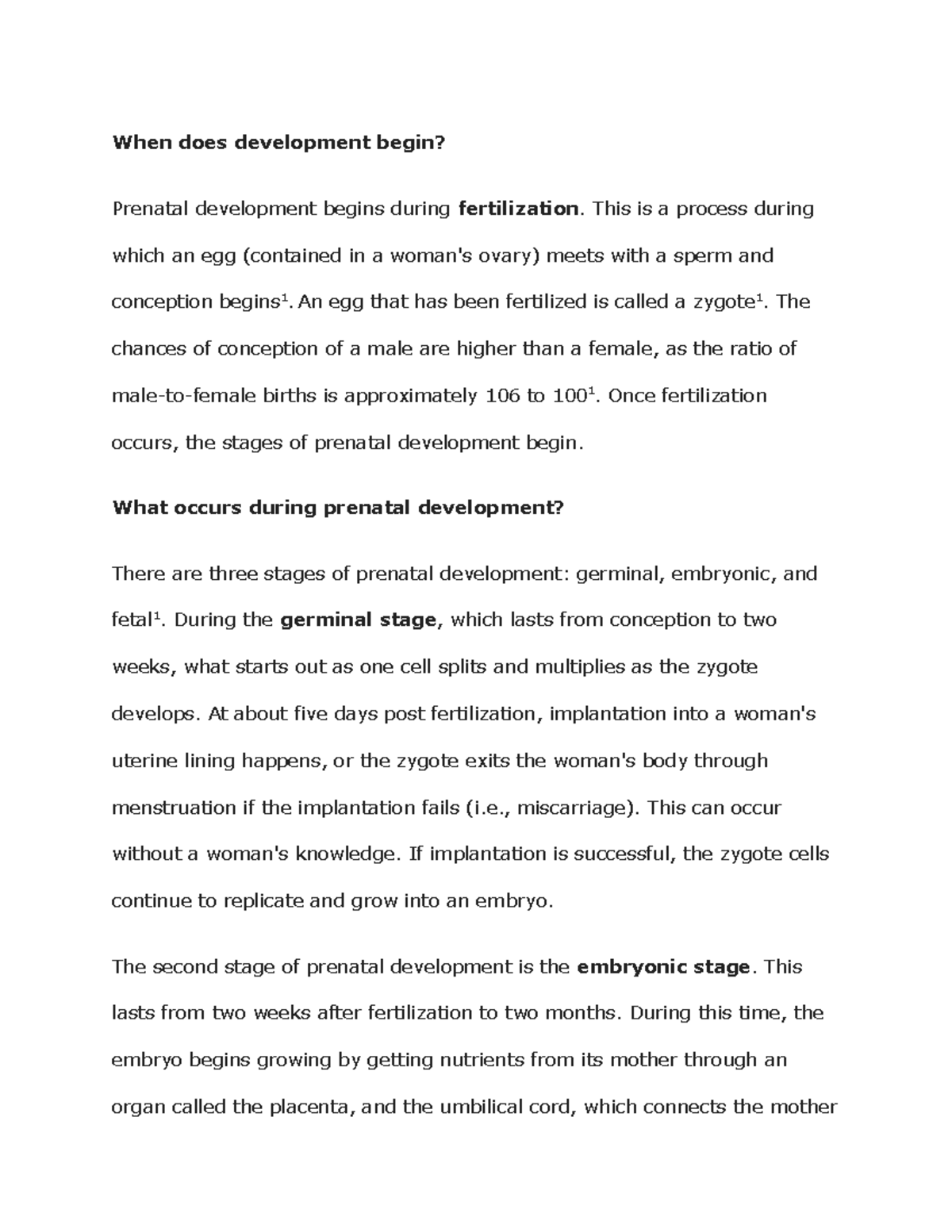 When does development begin - When does development begin? Prenatal ...