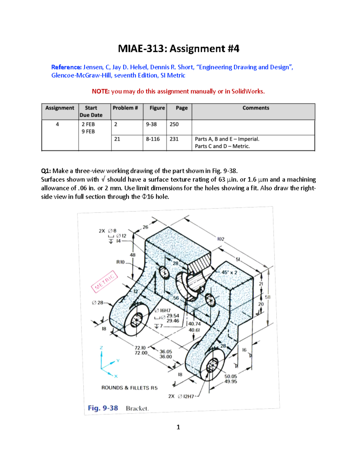 2op2up-MIAE313X Assignment #4 - 1 MIAE-313: Assignment Reference: Jensen, C, Jay D. Helsel ...