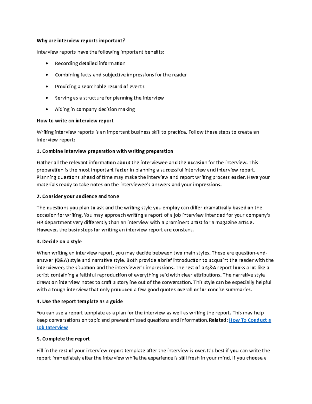 WAYS ON HOW TO DO AN Interview - Why are interview reports important ...