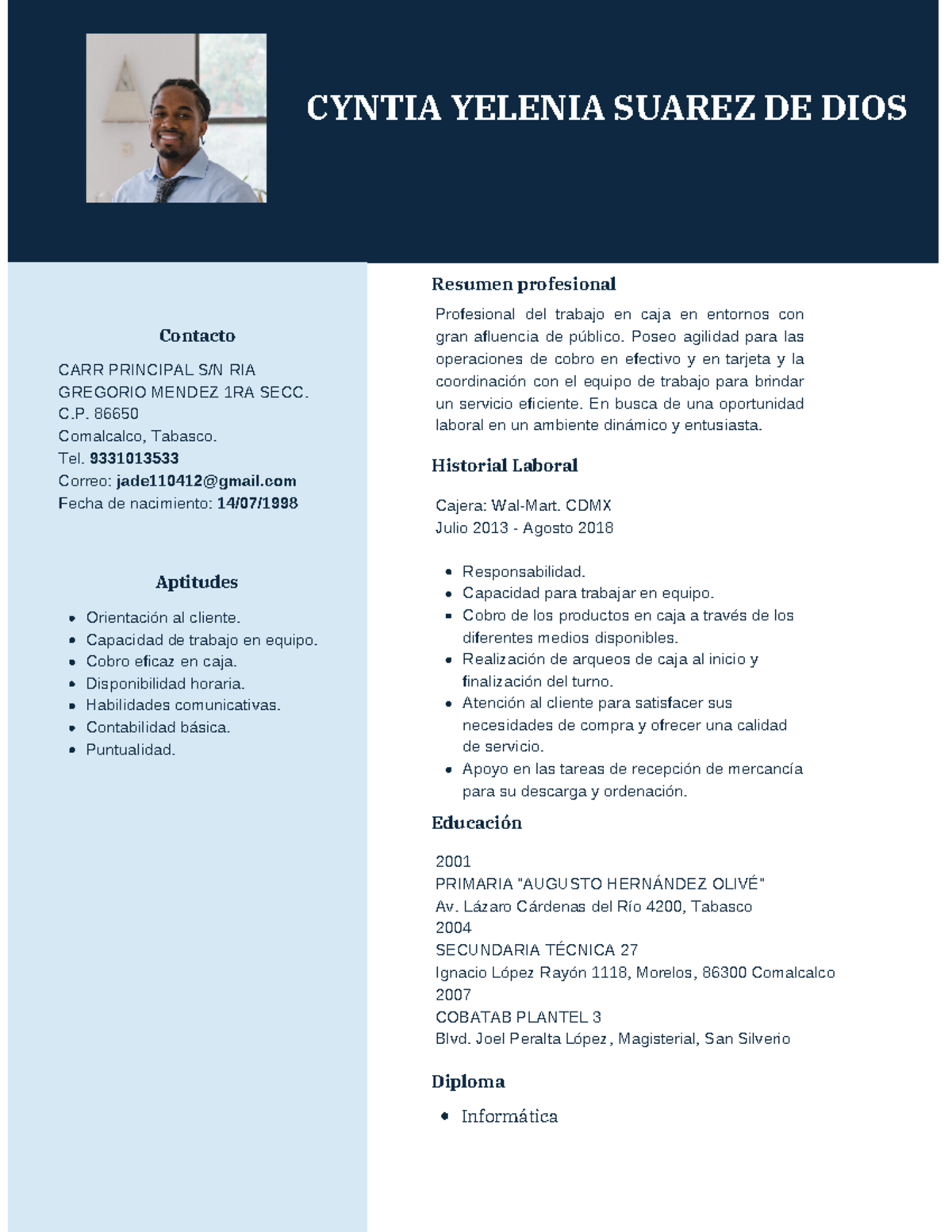 CV DE SR. Cintya - CV PARA GUIARTE - Resumen profesional Profesional ...