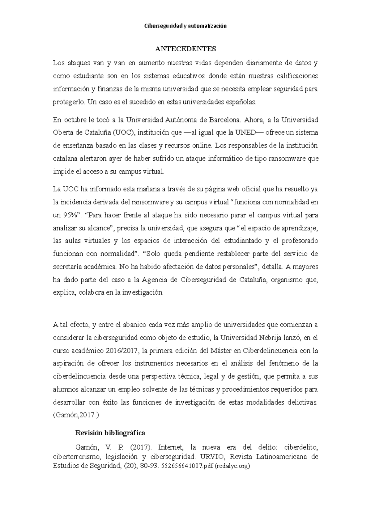 Antecedentes - asdads - Ciberseguridad y automatización ANTECEDENTES ...
