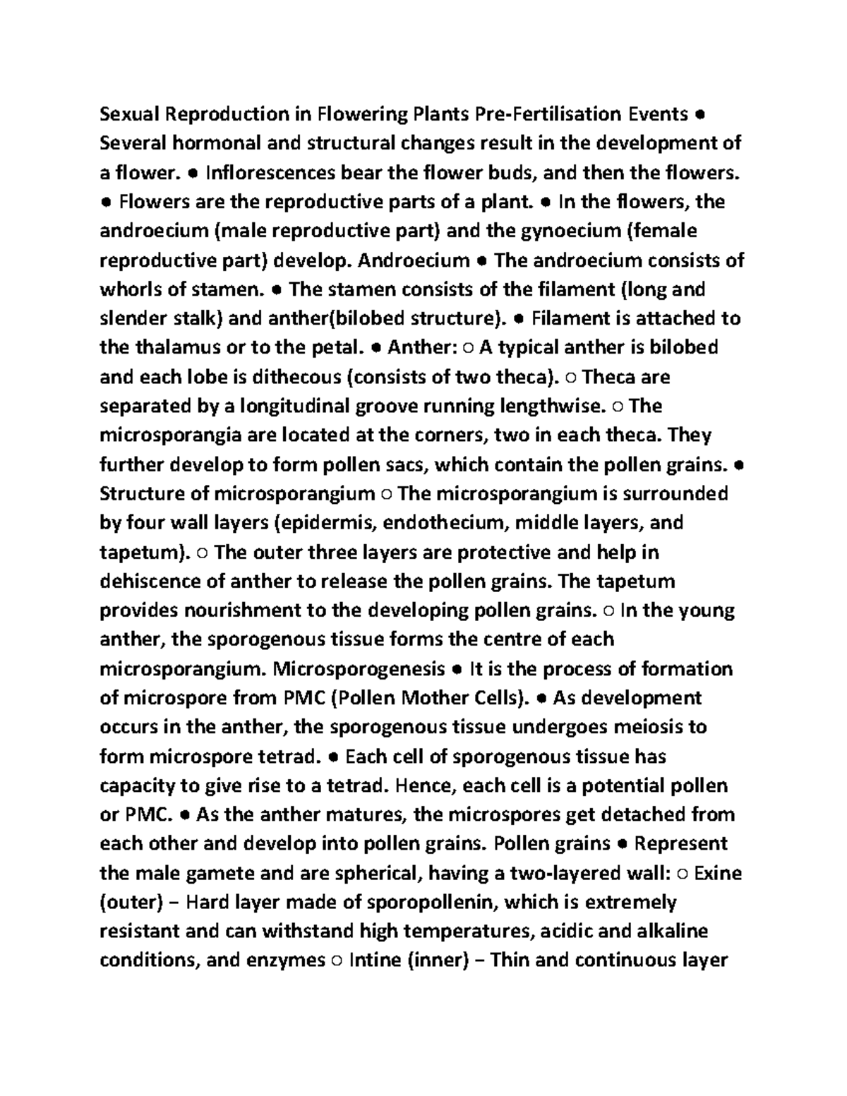 Ch2 - Biology Notes - Sexual Reproduction in Flowering Plants ...