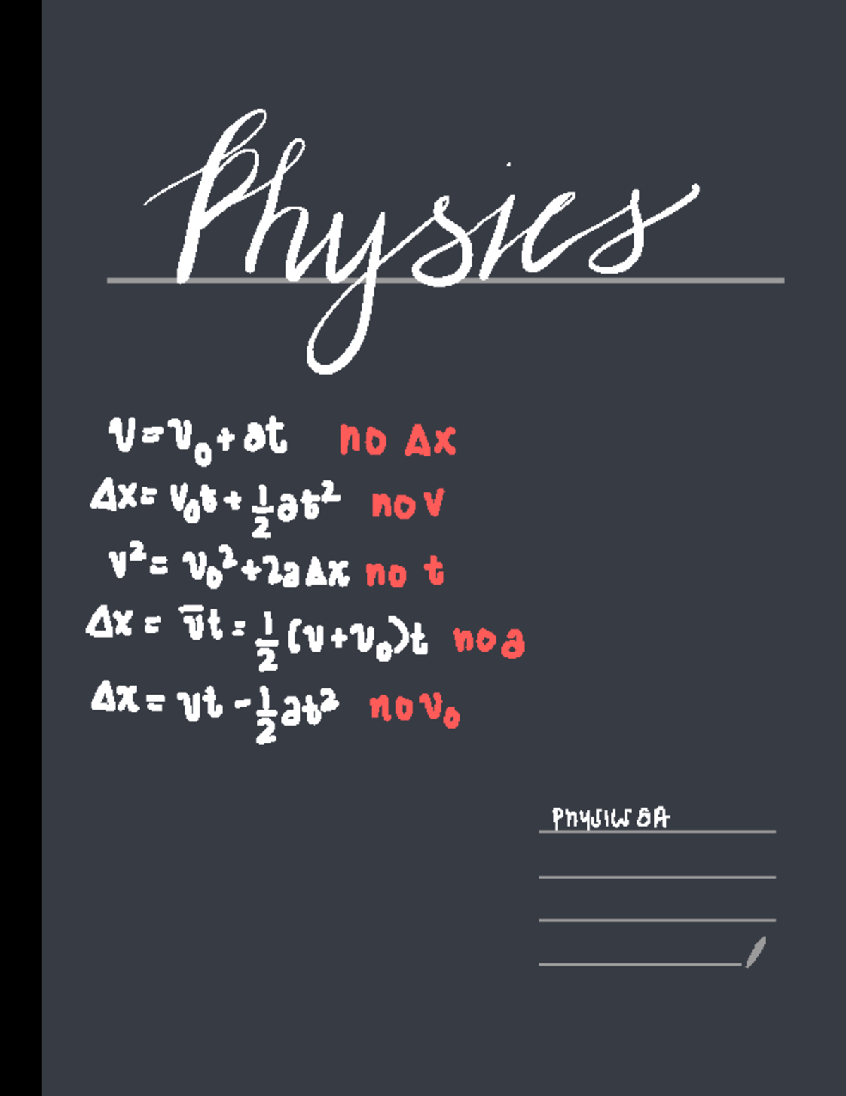 Physics 8A - Physies v = v. + at n0AX Ax = vt + at nov v = 25 + 2aAX not X =vt= (u + 1.)t noa AX ...