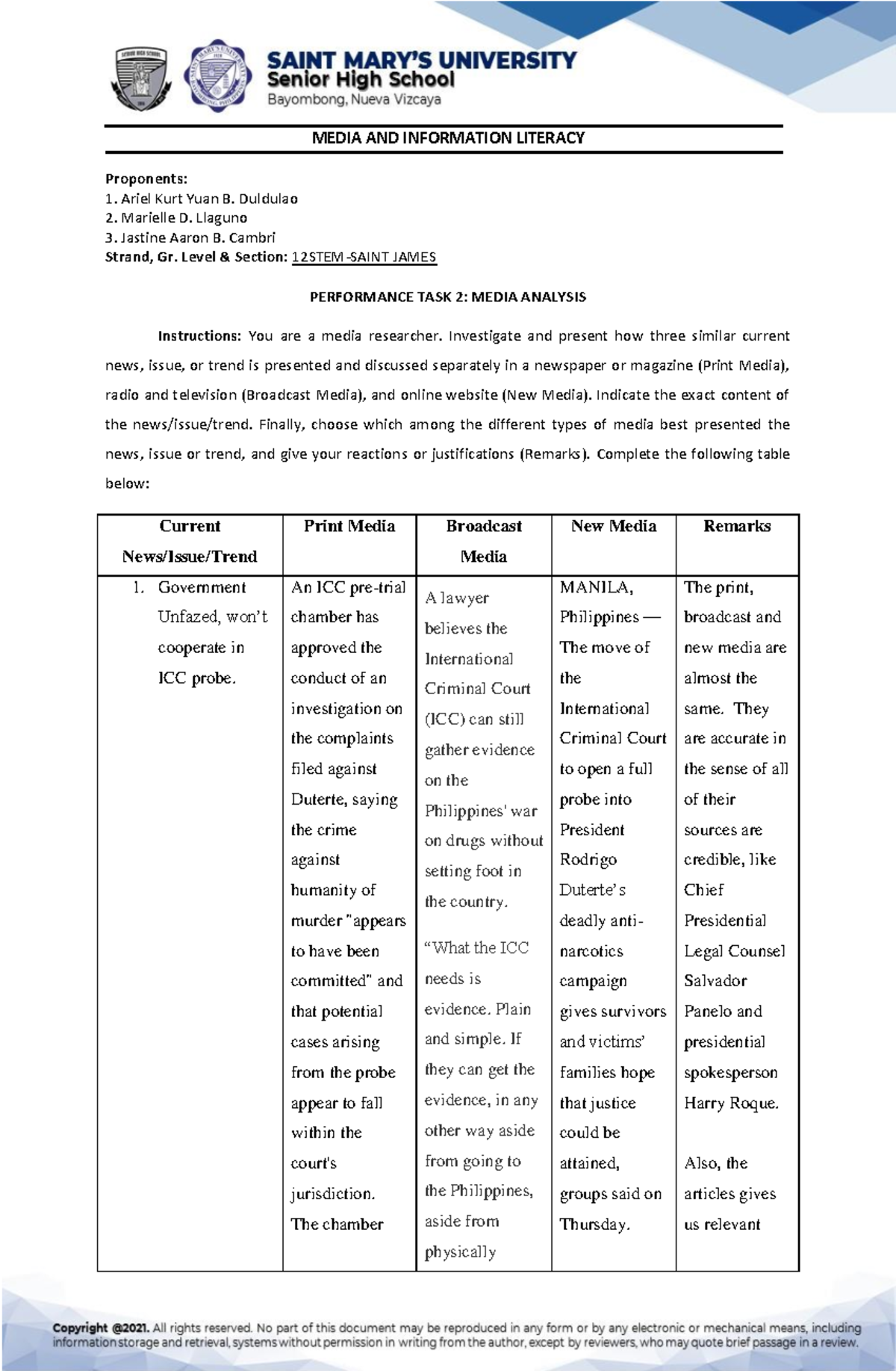Media-Analysis Jastine-Aaron-B - MEDIA AND INFORMATION LITERACY ...