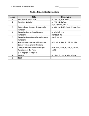 Mathematics - Grade: 11 - High School - Canada - Studocu