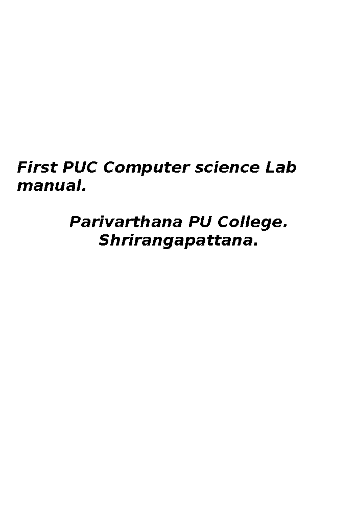 puc computer lab manual - First PUC Computer science Lab manual ...