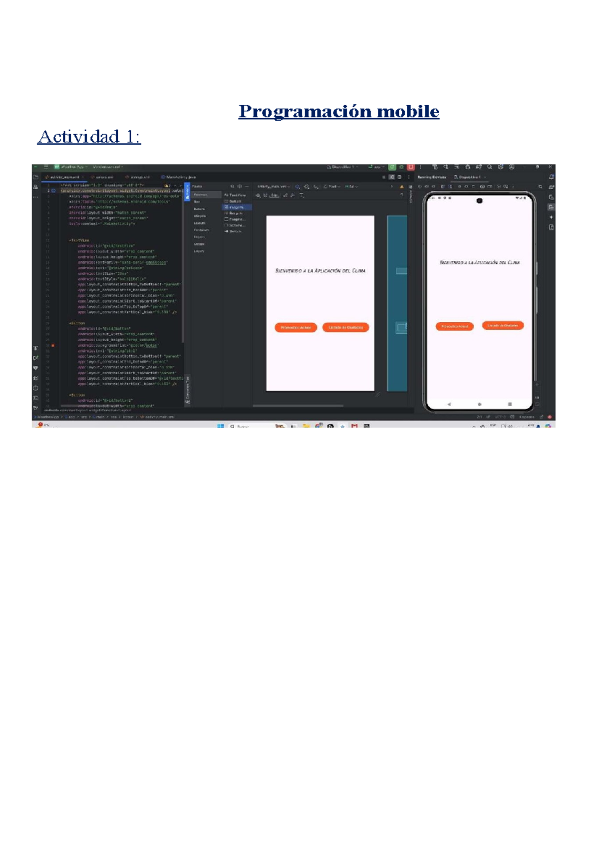 Actividad N°1 Programacion mobile - Programación Mobile - Studocu