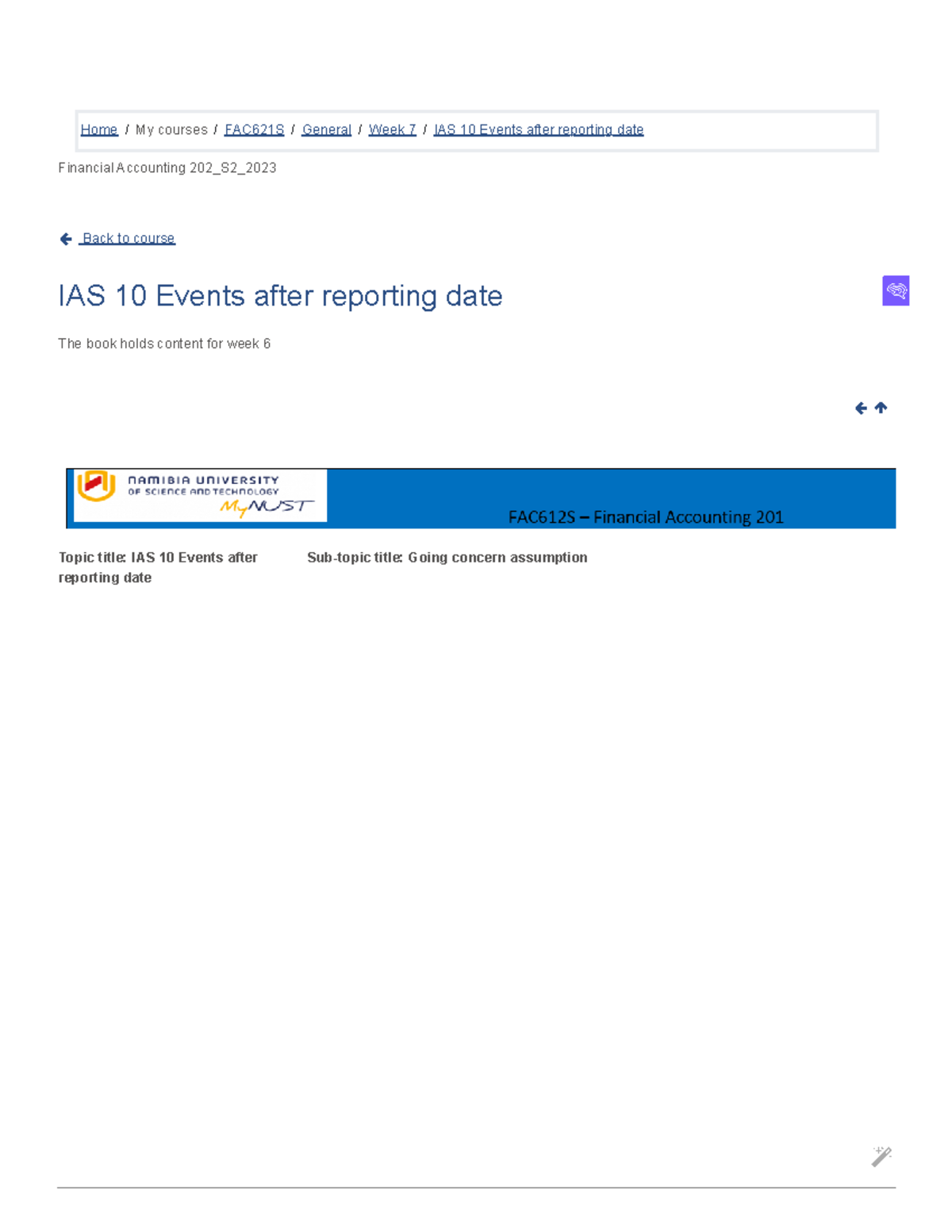 IAS 10 Events after reporting date Going concern assumptions - Home ...