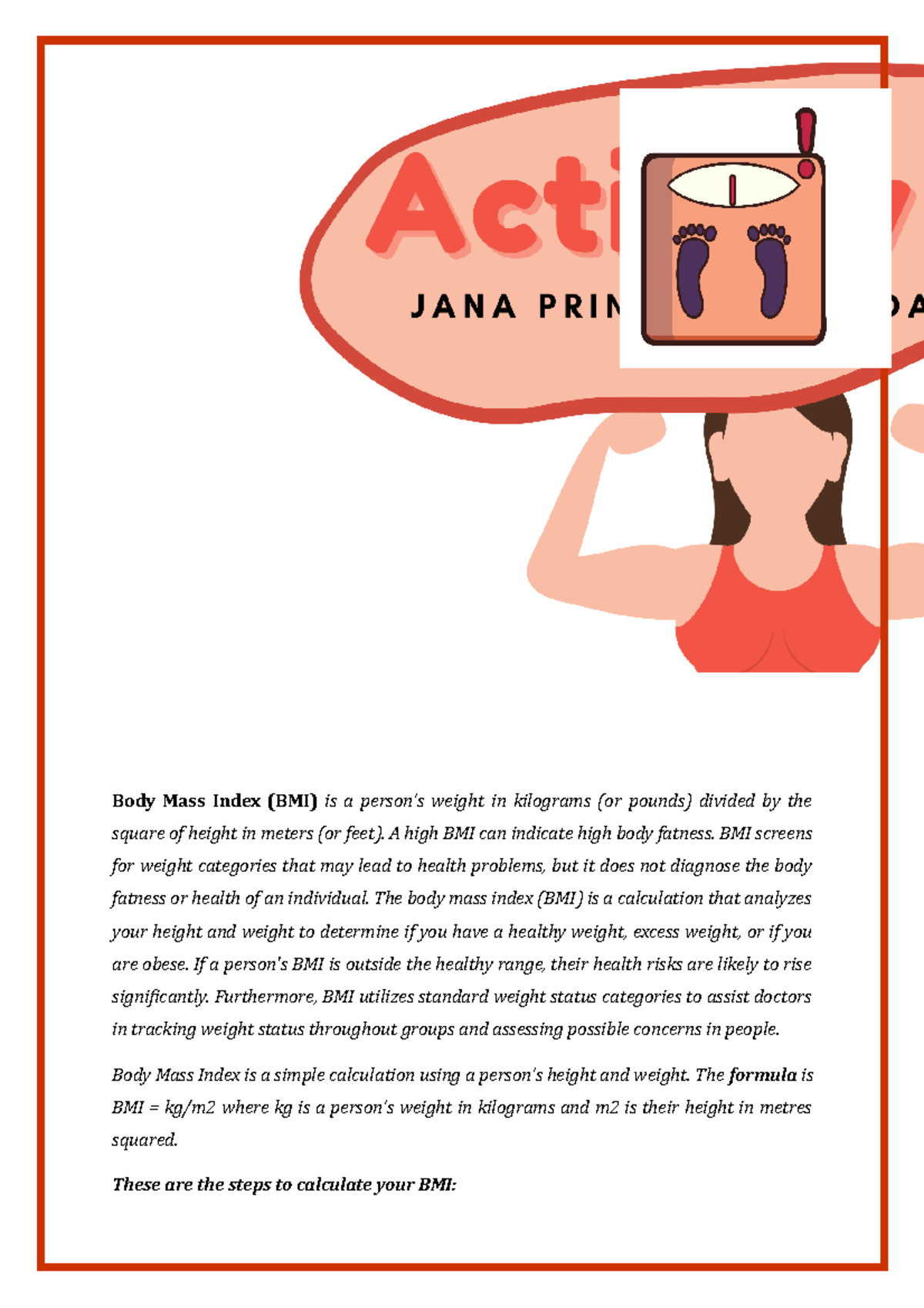 Body Mass Index - BMI calculation - Body Mass Index (BMI) is a person’s ...