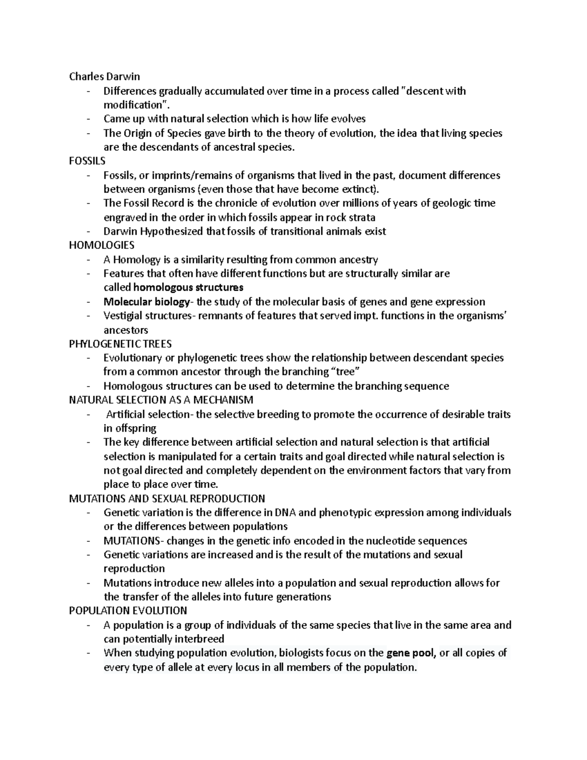 Biology FOR Science Majors 2 MOD 1 - Charles Darwin - Differences ...