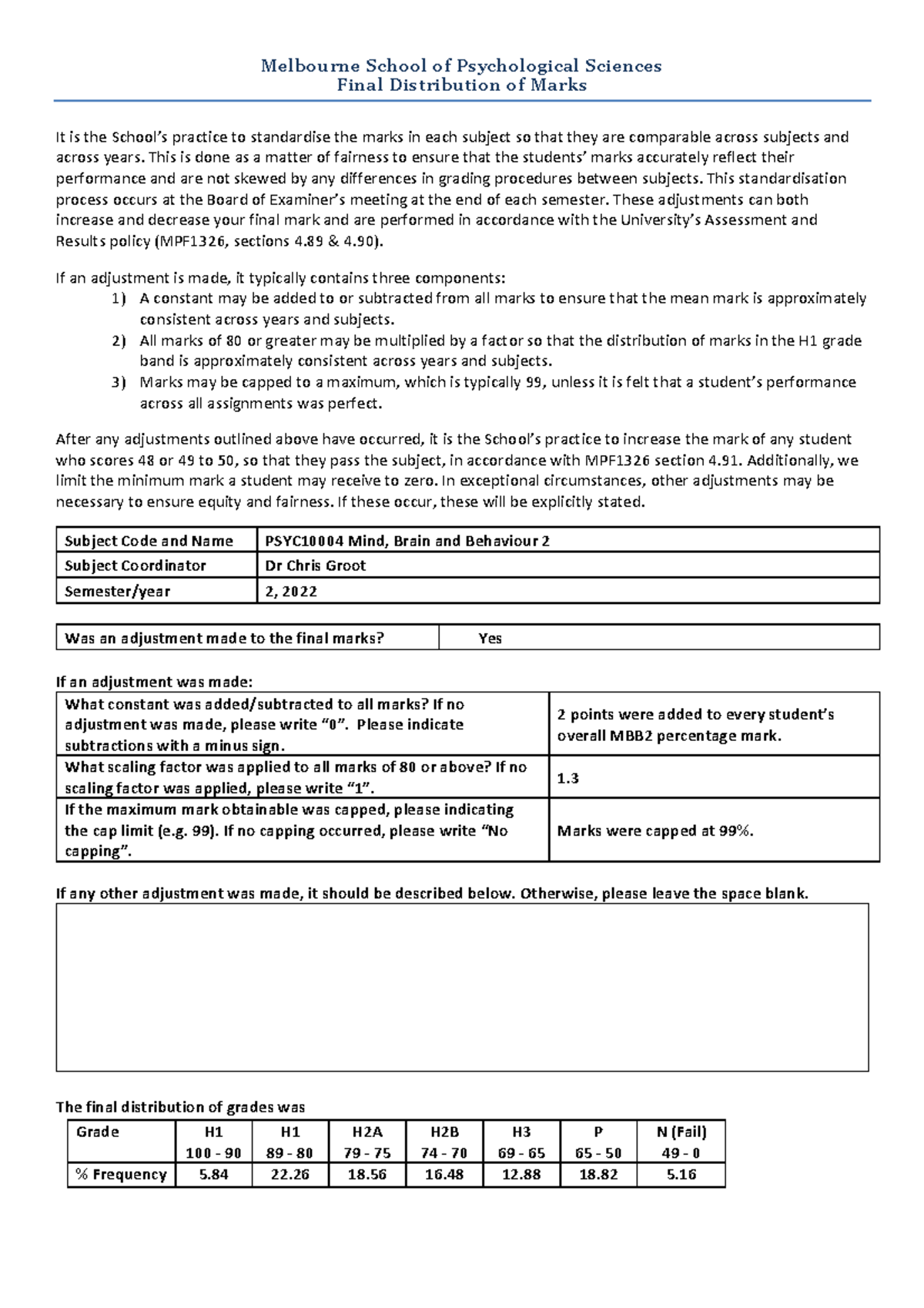 MBB2 2022 Results Report - Melbourne School of Psychological Sciences ...