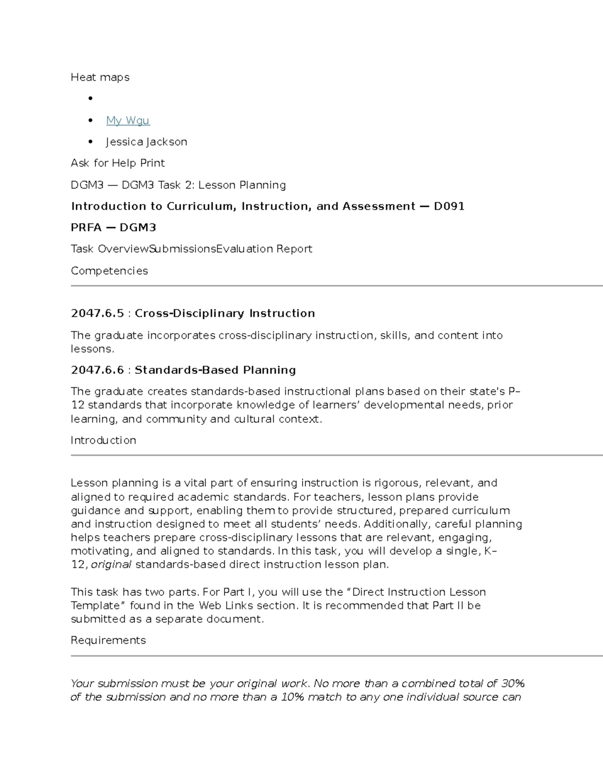 Stub - assignment - Heat maps My Wgu Jessica Jackson Ask for Help Print ...