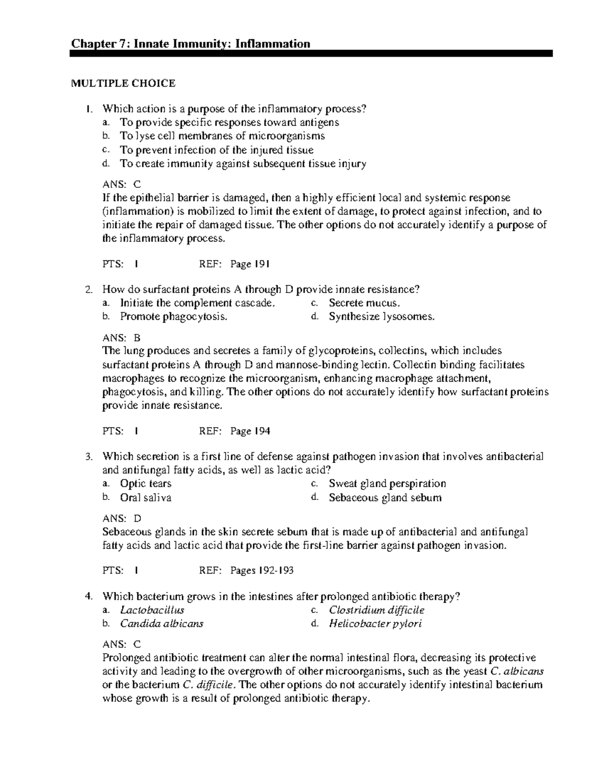 Chapter 7 Innate Immunity Inflammation - Chapter 7: Innate Immunity ...