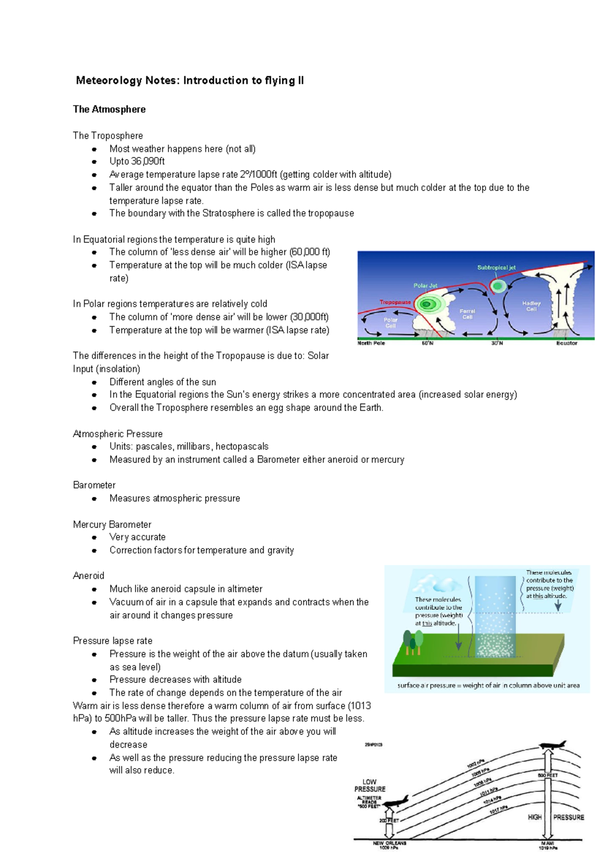 Meteorology Notes Introduction to flying II - The boundary with the ...